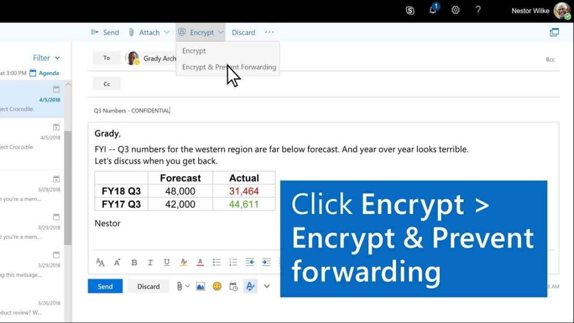 how to encrypt an email in Outlook